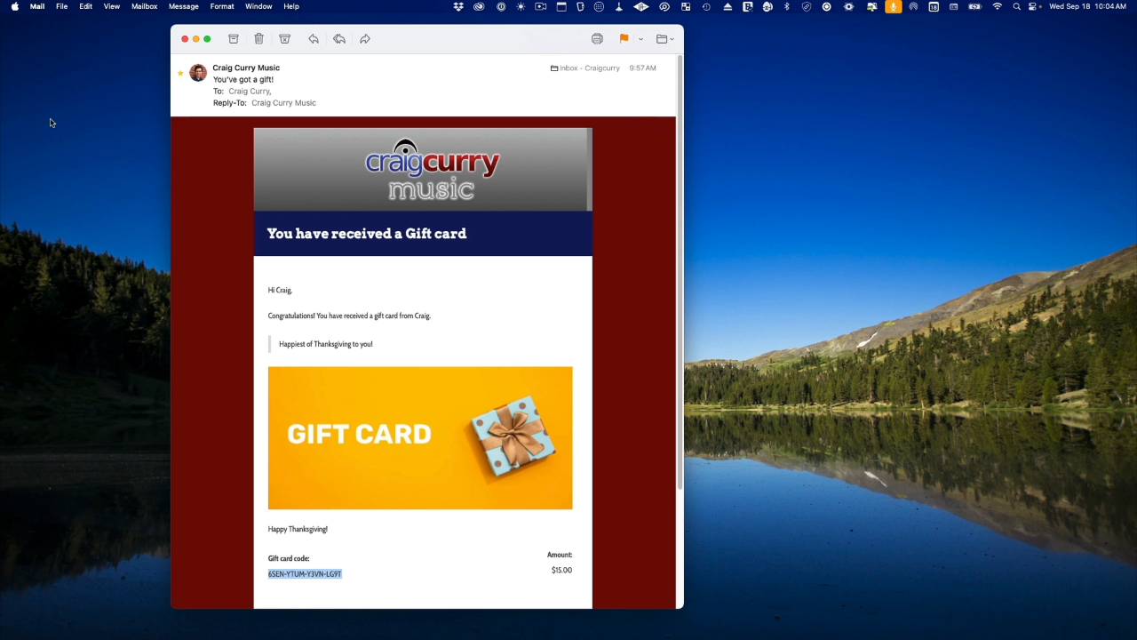 Introducing Craig Curry Music Gift Cards - Craig Curry Music